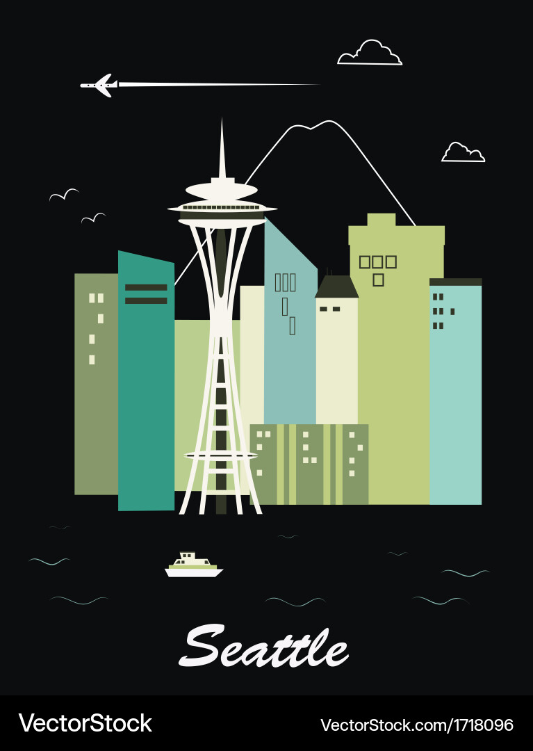 Seattle city Royalty Free Vector Image - VectorStock