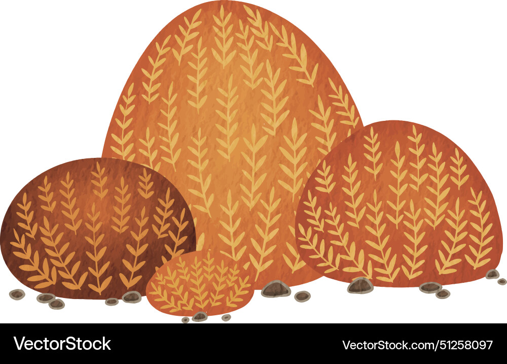 Abstract autumn bush tree watercolor border Vector Image