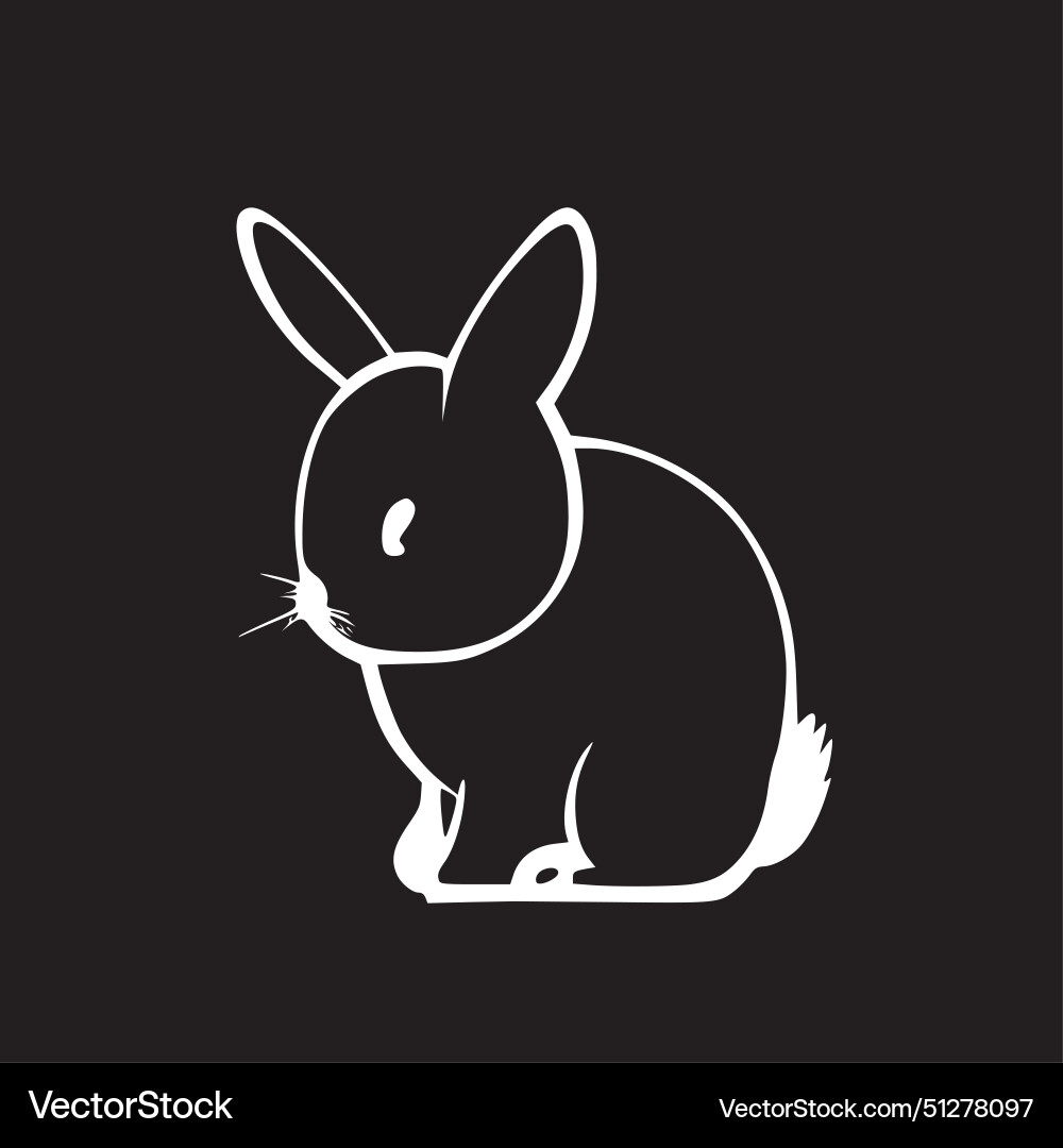 Bunny - black and white Royalty Free Vector Image