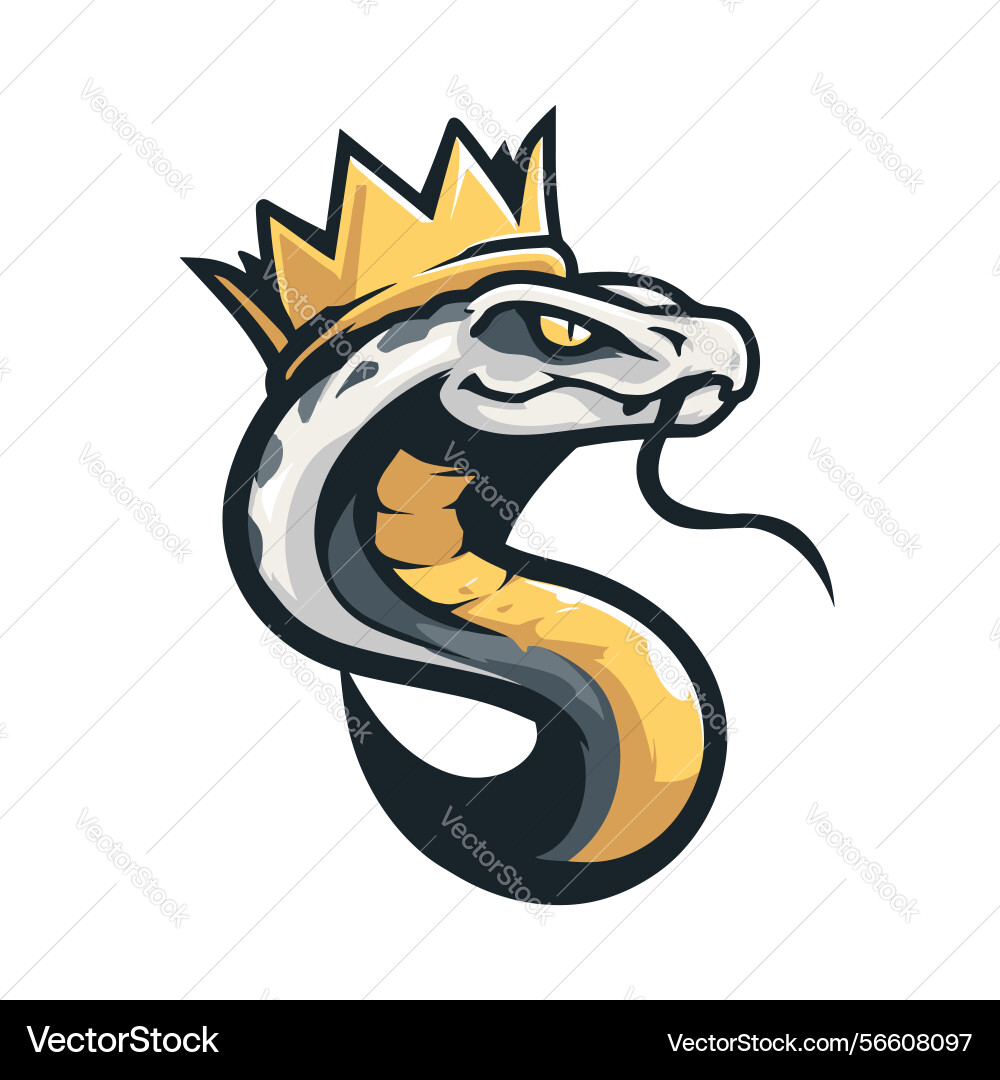 Crowned snake esports logo design Royalty Free Vector Image