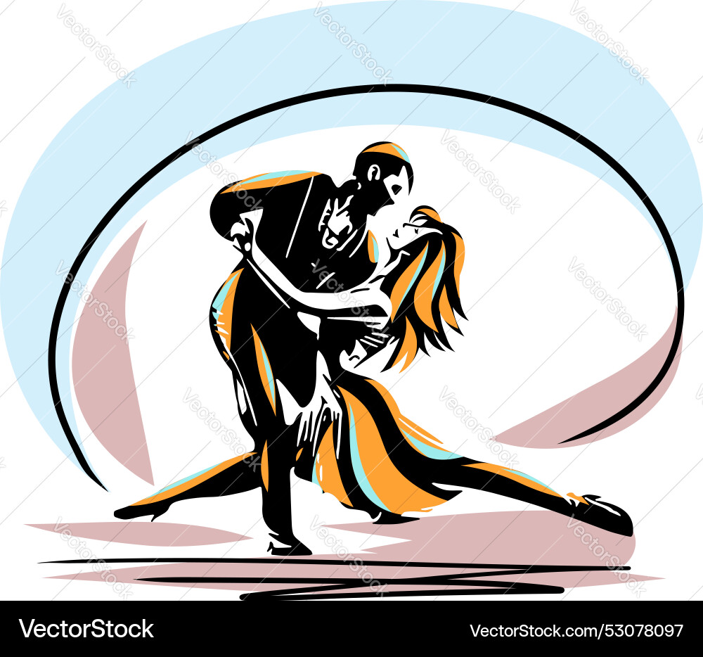 Dancing couple perfect for dance studios event Vector Image
