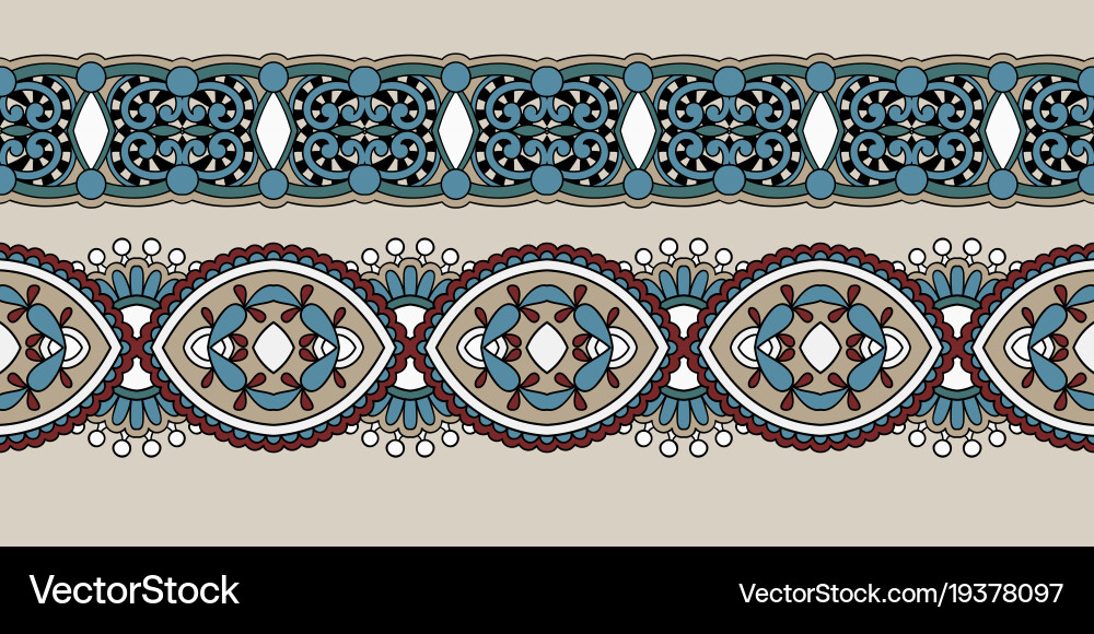 Decorative stripe pattern paisley floral design Vector Image