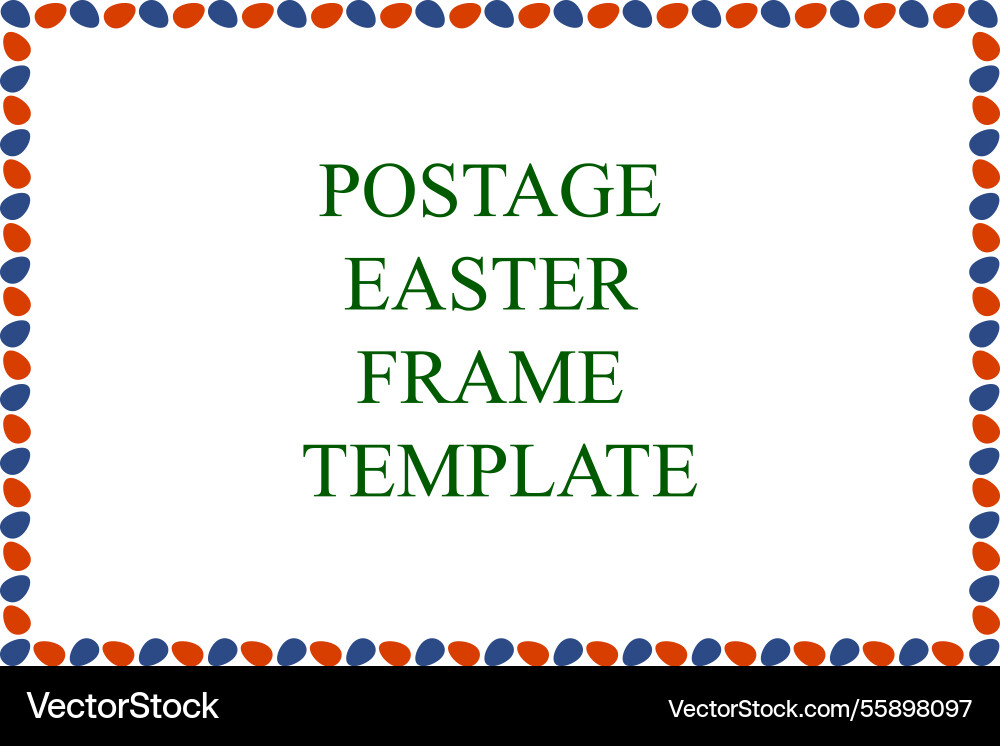 Easter postcard with stamps template Royalty Free Vector