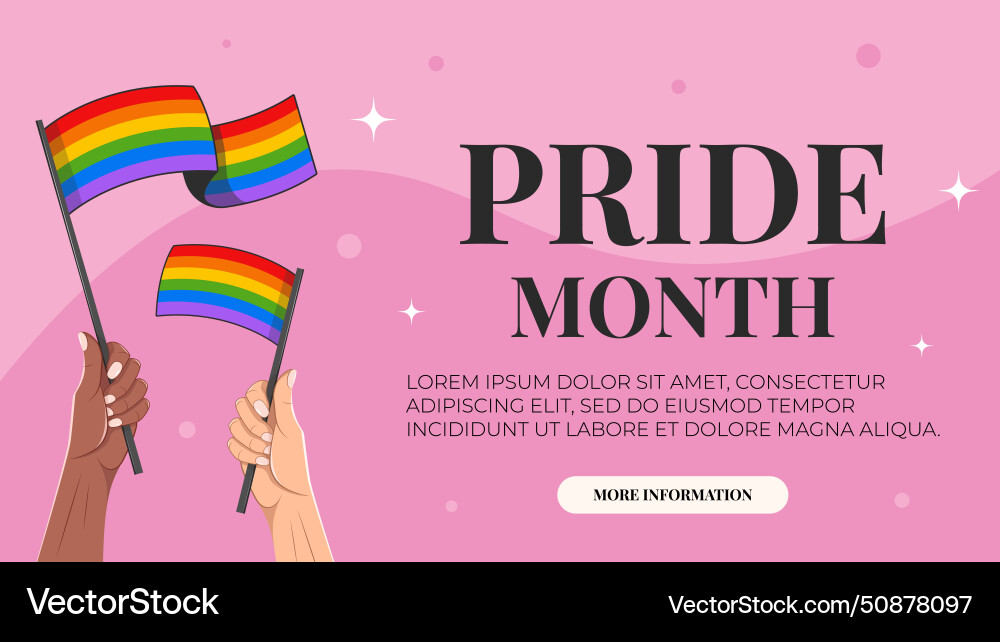 Human hands hold pride lgbtq flag Royalty Free Vector Image