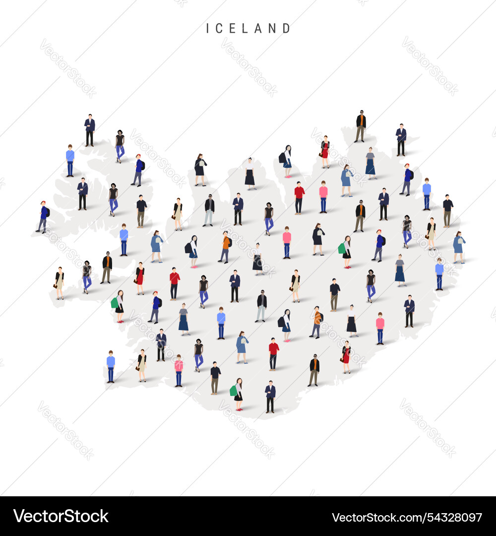 Iceland population map large group of people Vector Image