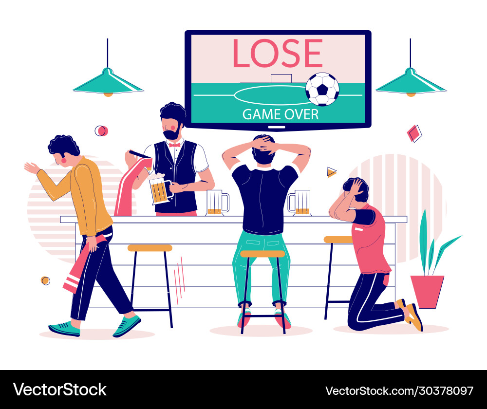 Lost football match flat style design Royalty Free Vector
