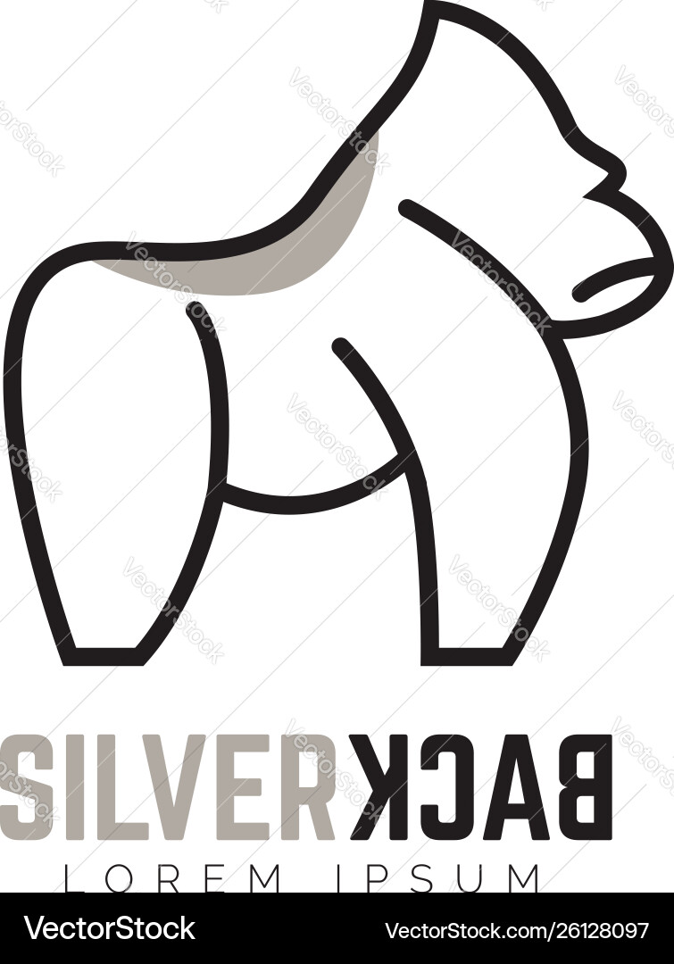 Silverback Gorilla Logo Symbol Symbol Lizenzfreier Vektor
