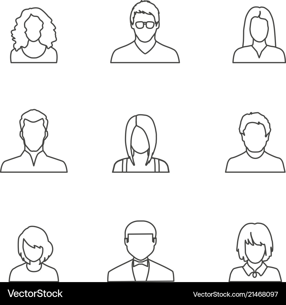 Simple avatar icons Royalty Free Vector Image - VectorStock