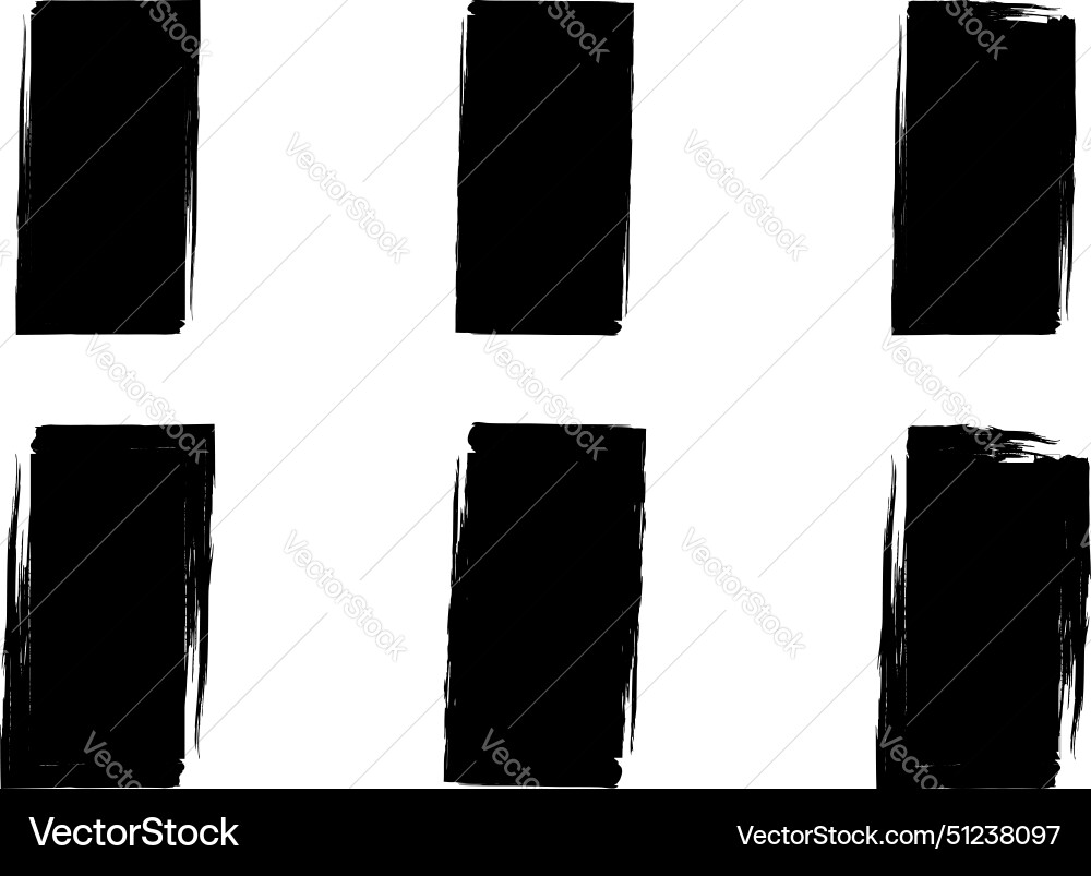 Square vertical shape filled grunge brush Vector Image