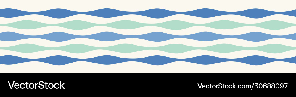 Wave border pattern seamless repeat water Vector Image