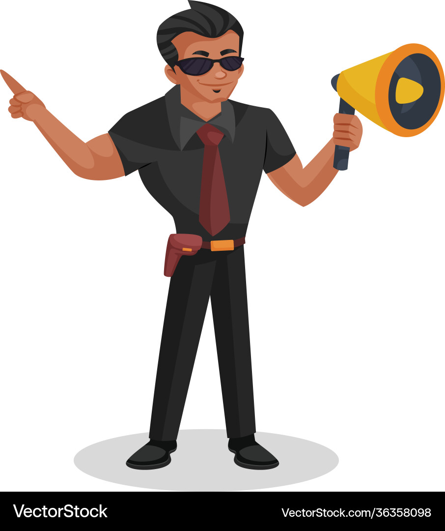 Bodyguard cartoon Royalty Free Vector Image - VectorStock