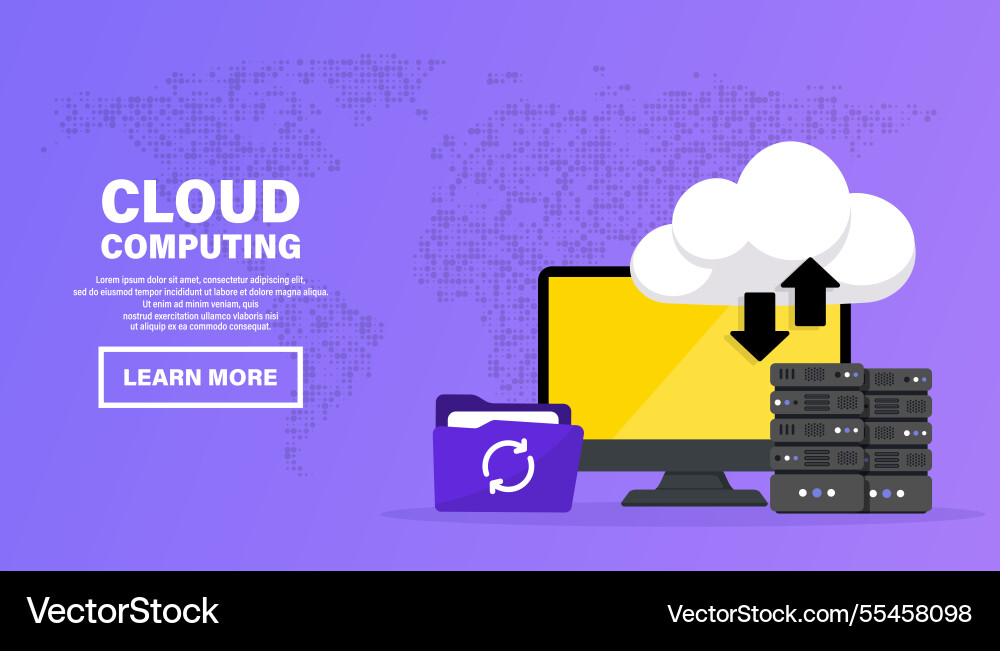 Cloud computing web hosting concept service Vector Image