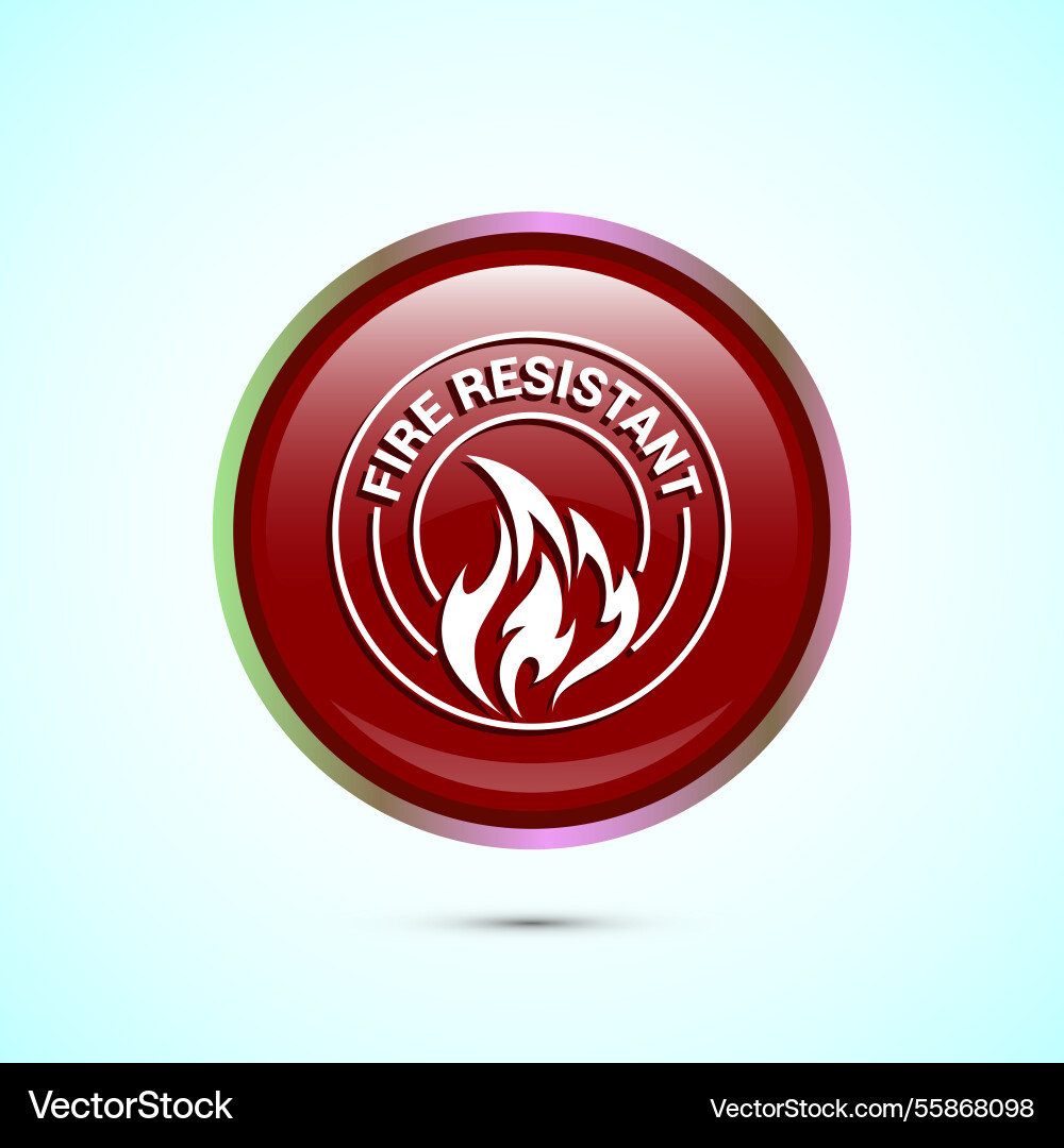 Fire resistant icon design fire flame protection Vector Image