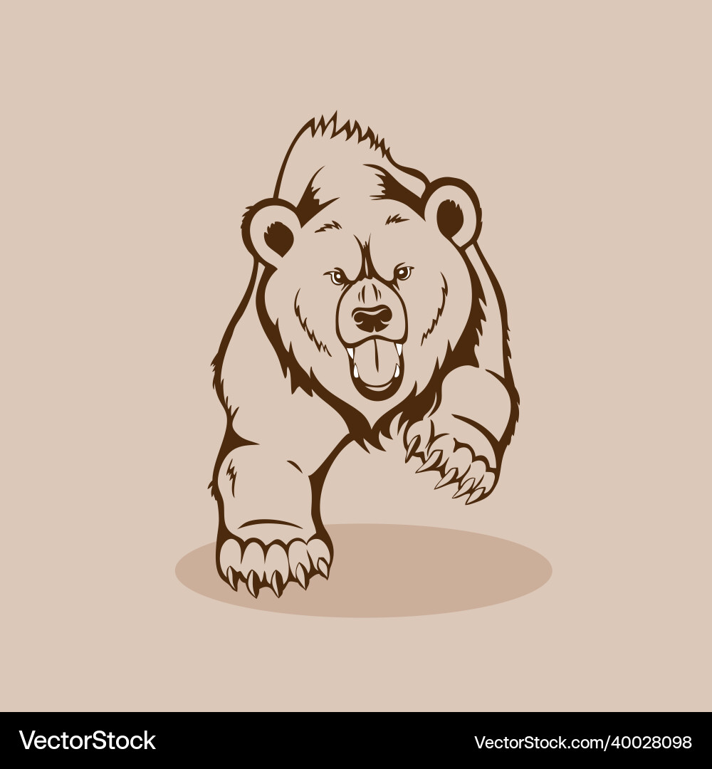 Furious Grizzly Bear Royalty Free Vector Image