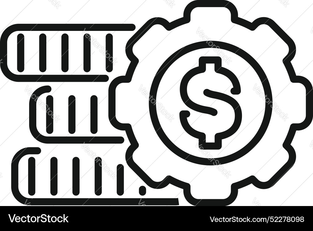 Gear working hard generating money and profits Vector Image