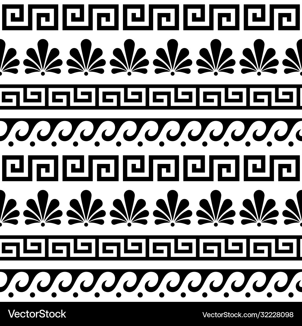 Greek ancient seamless pattern set Royalty Free Vector Image