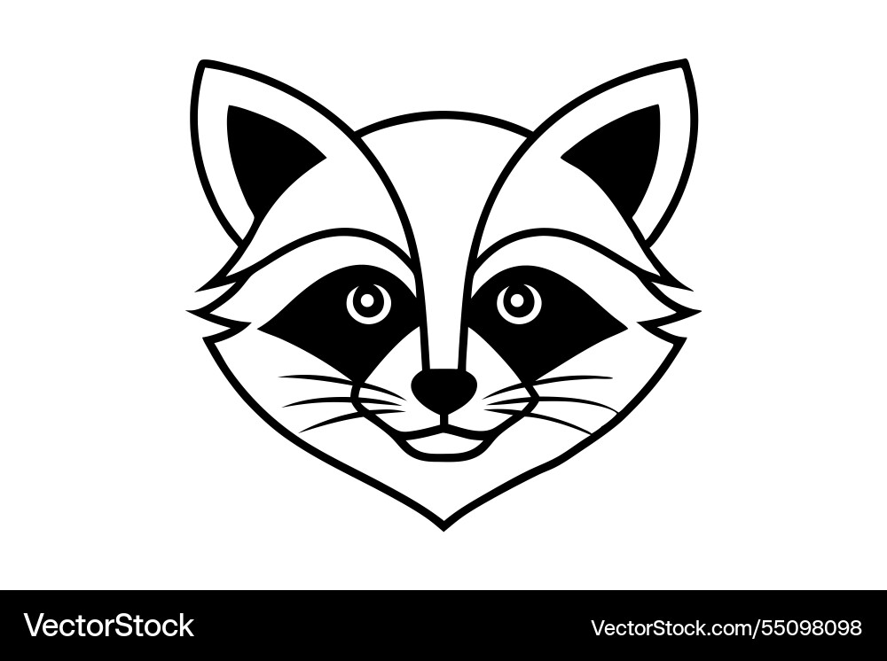Raccoon face art Royalty Free Vector Image - VectorStock