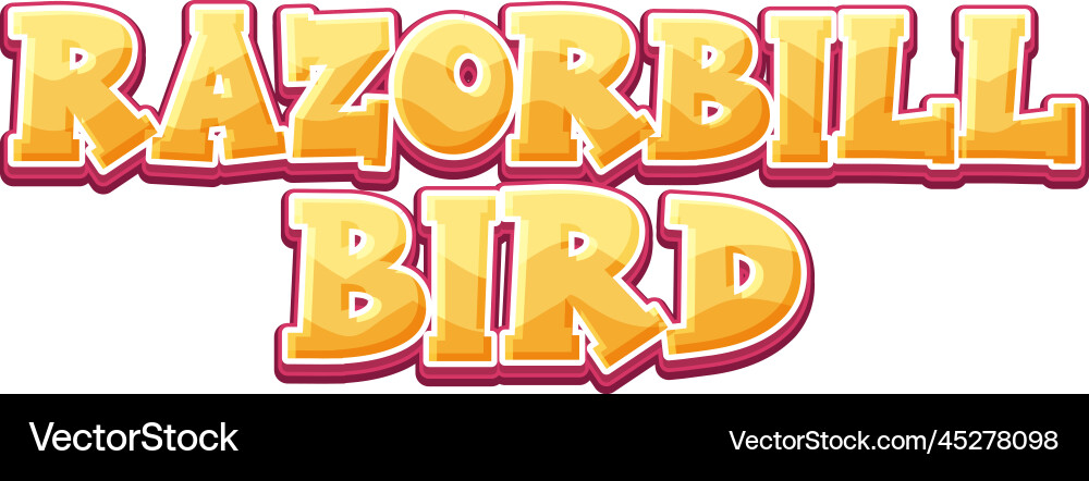 Razorbill bird text logo Royalty Free Vector Image