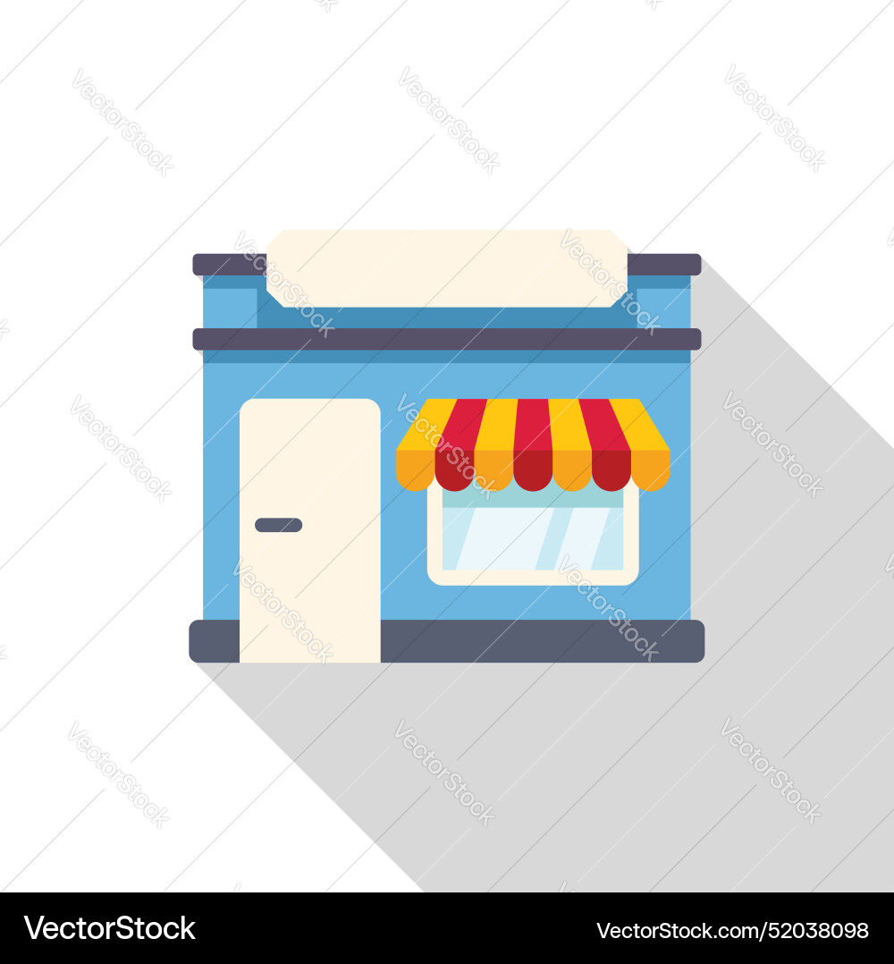 Small business storefront facade with awning Vector Image