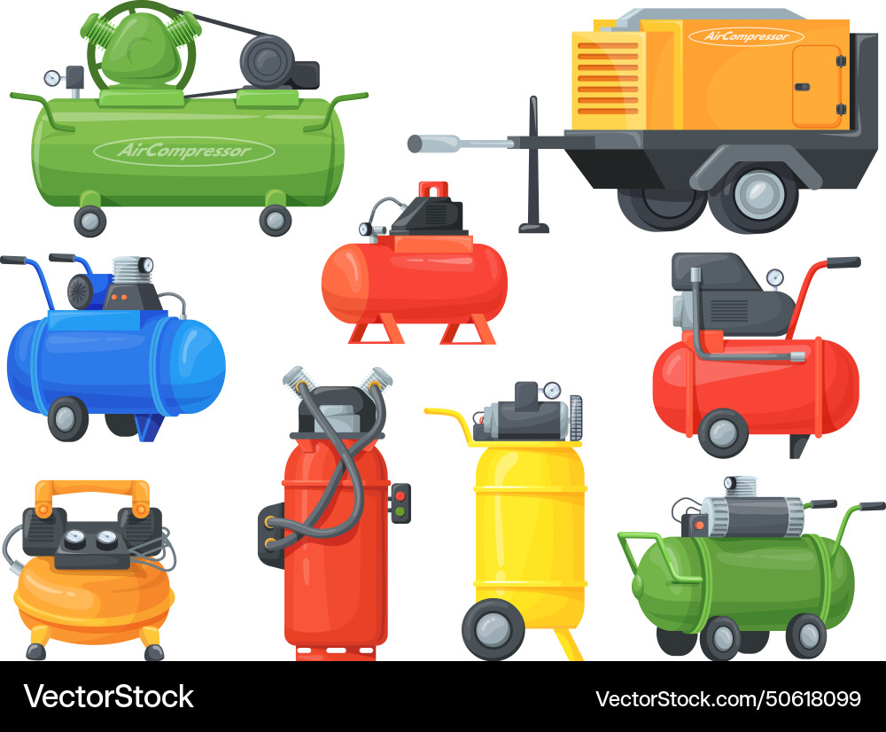 Air compressors pneumatic compressor for cold Vector Image