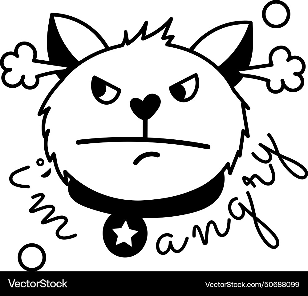 Angry cat Royalty Free Vector Image - VectorStock