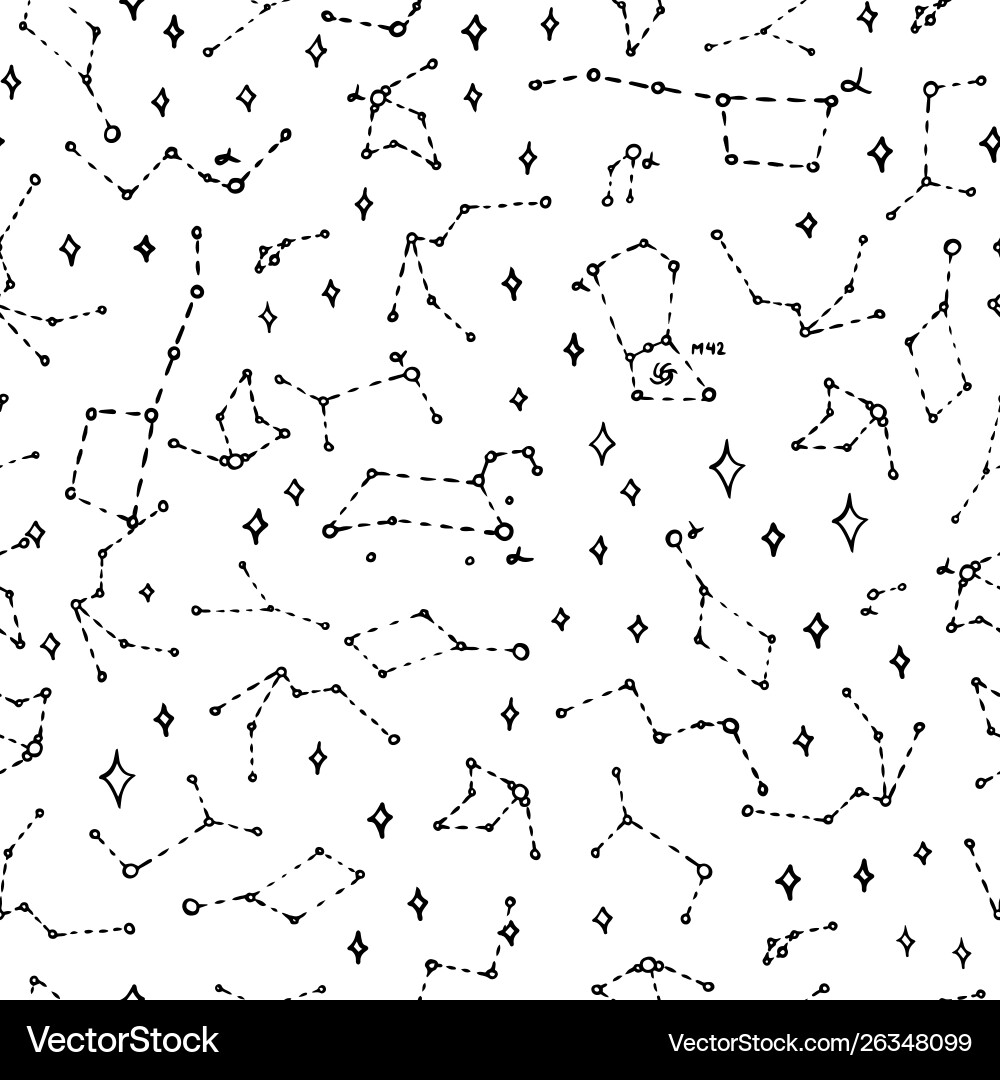 Astronomy seamless pattern in vintage style space Vector Image