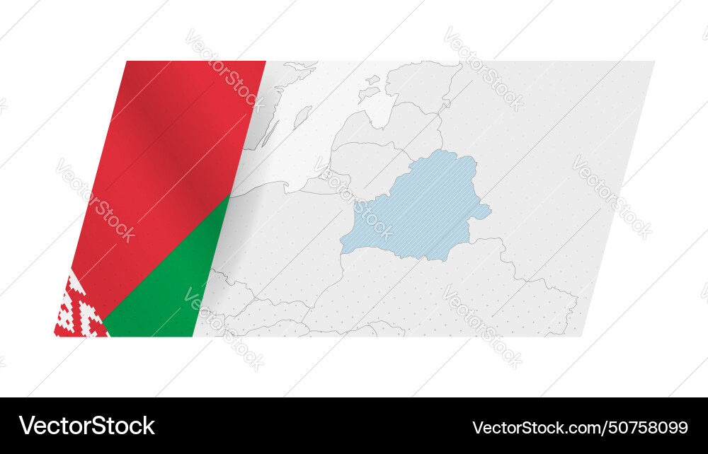 Belarus map in modern style with flag Royalty Free Vector