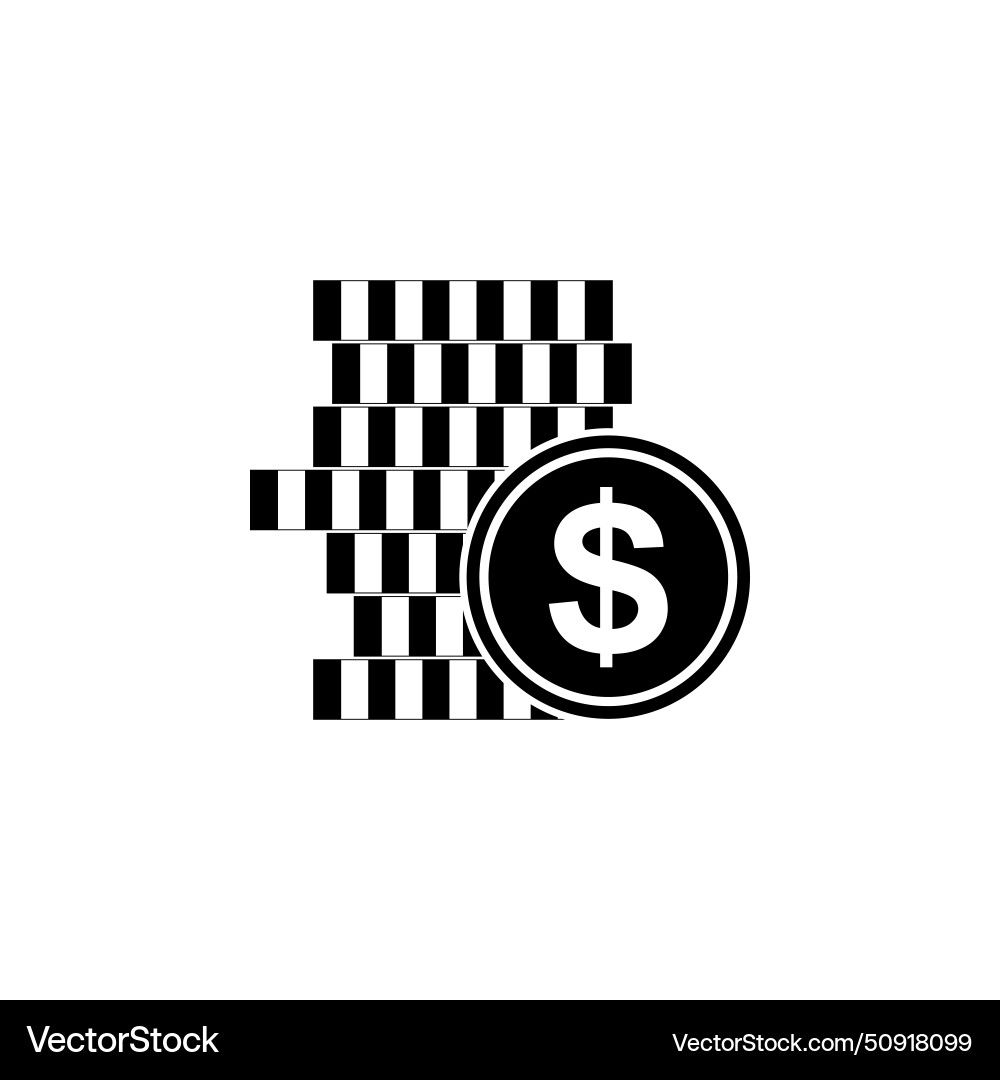 Coins stack flat icon Royalty Free Vector Image