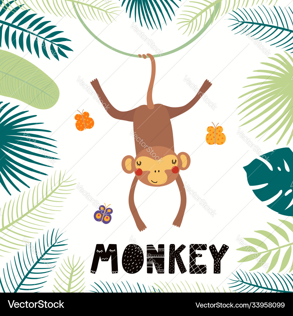 Cute monkey Royalty Free Vector Image - VectorStock