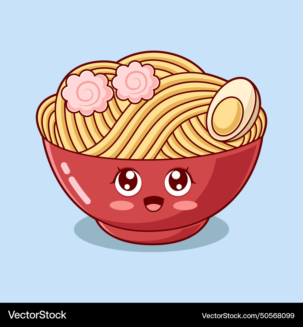Cute noodle character design Royalty Free Vector Image