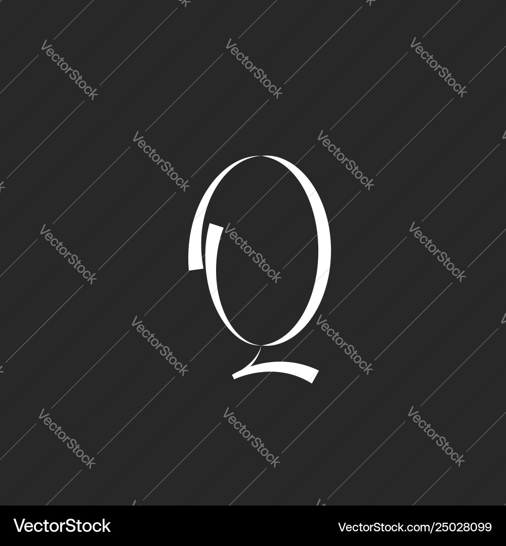 Handwriting cursive letter q logo monogram Vector Image