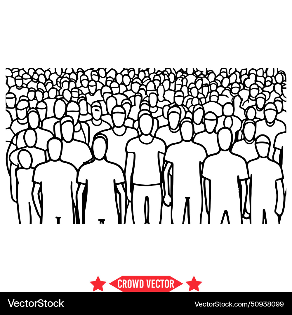 Joyous crowd moments silhouette set Royalty Free Vector