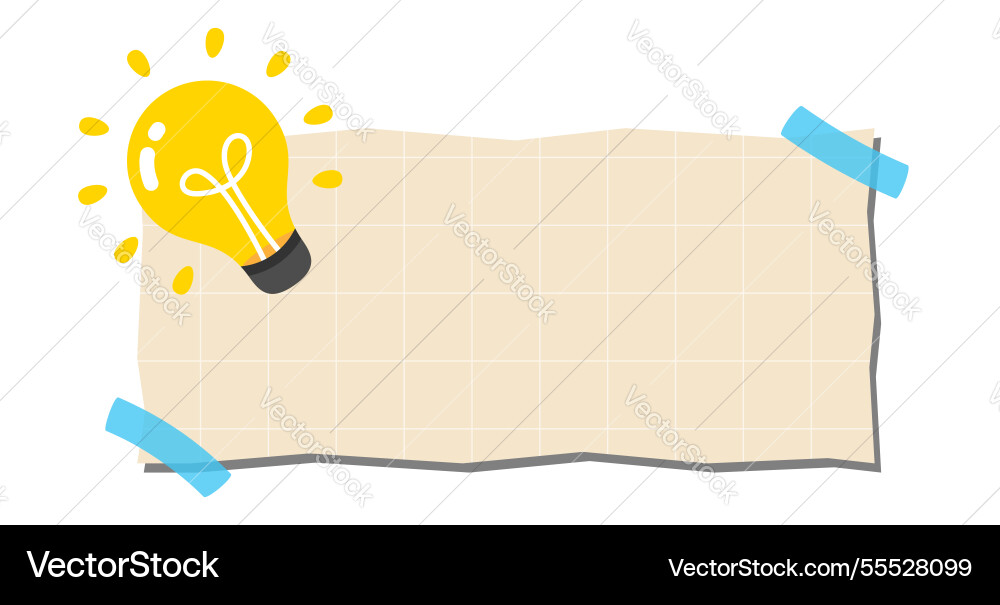 Light bulb for idea creative symbol on paper Vector Image