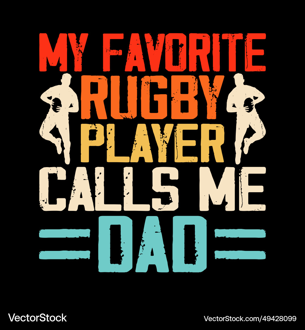 Rugby player coach t-shirt design Royalty Free Vector Image