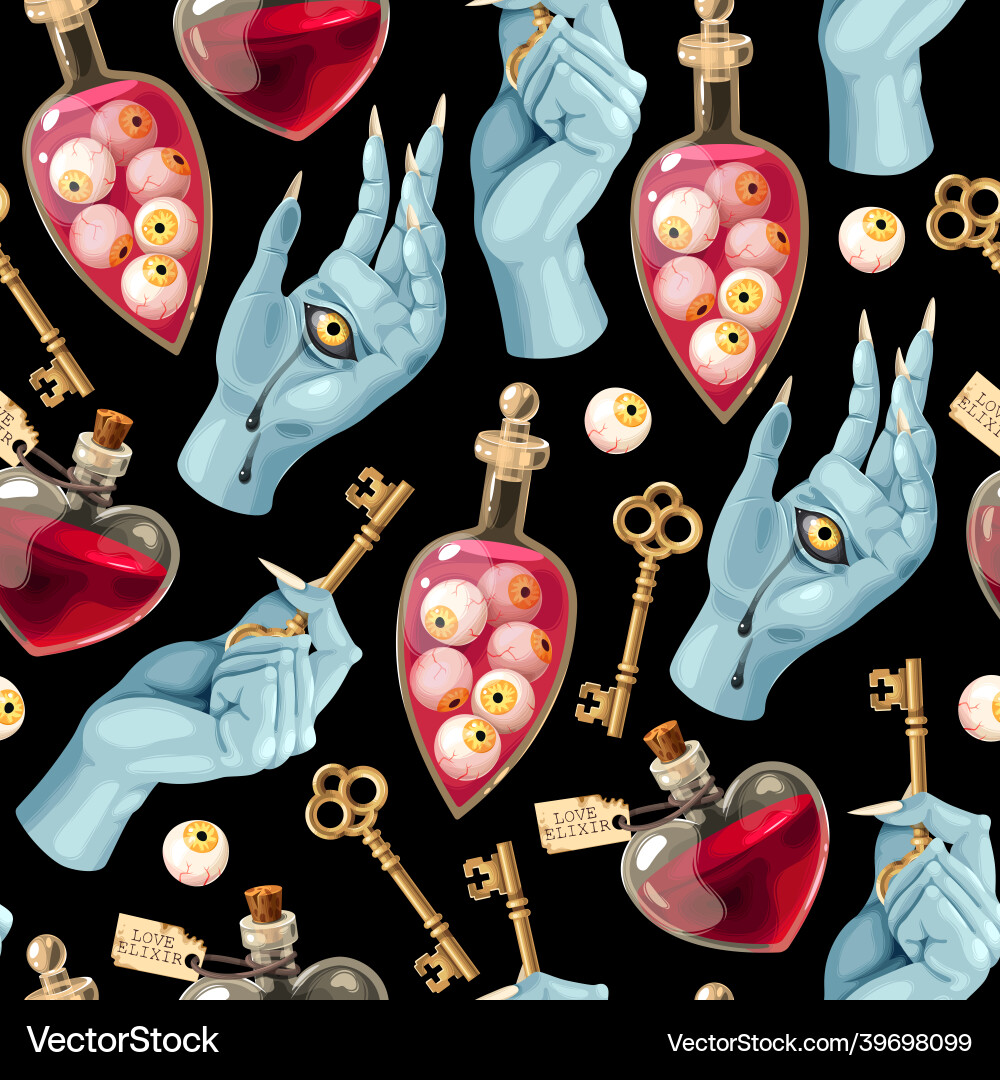 Seamless magic pattern with supply for witchcraft Vector Image