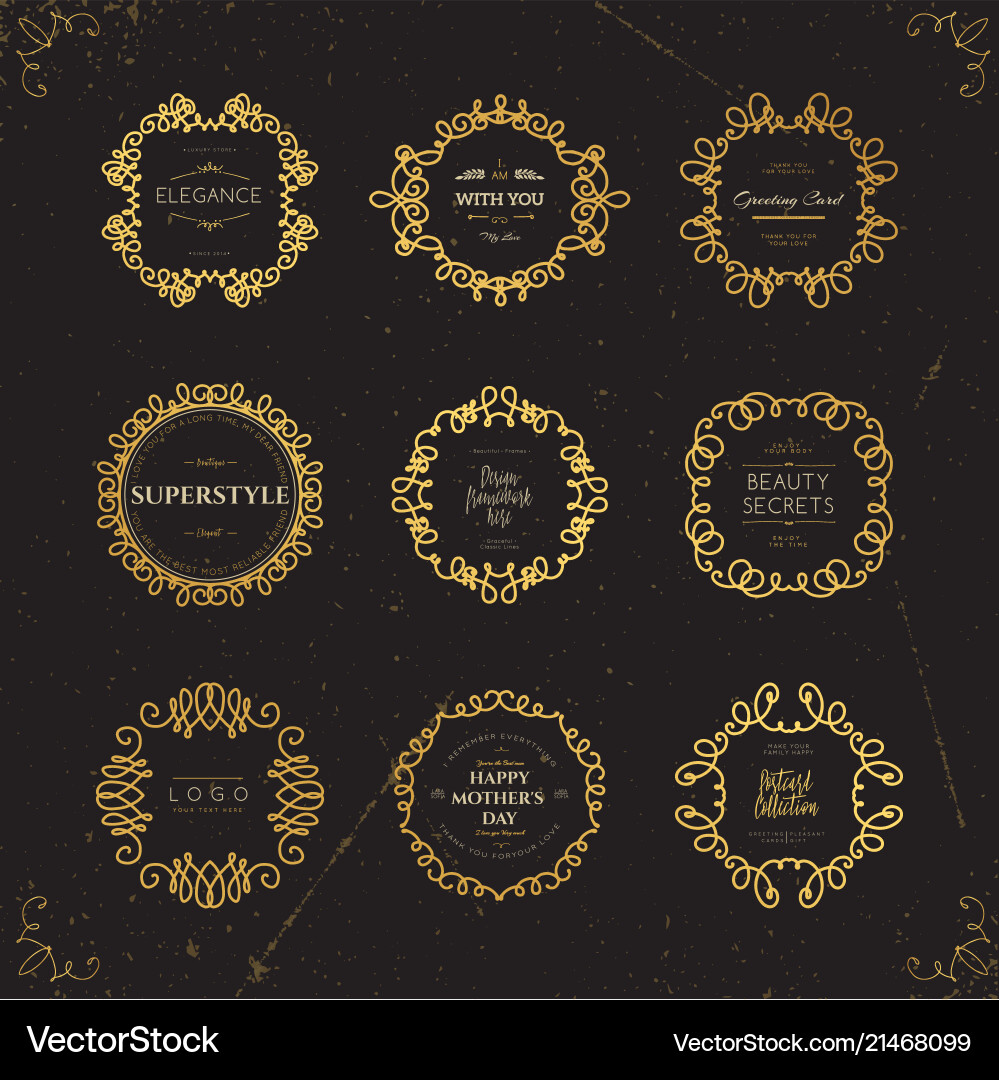 Set luxury signs Royalty Free Vector Image - VectorStock