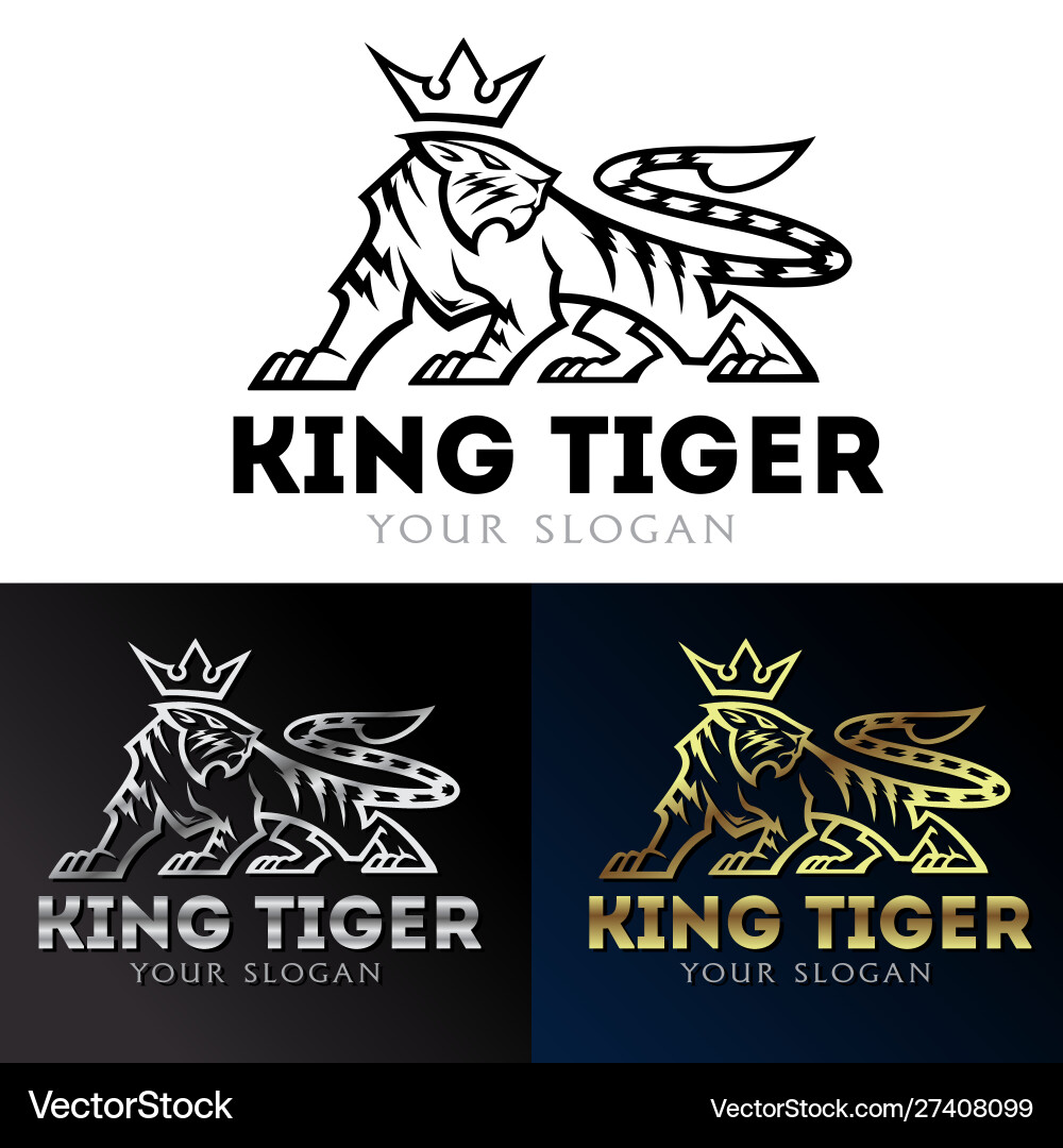 Tiger king icon logo Royalty Free Vector Image
