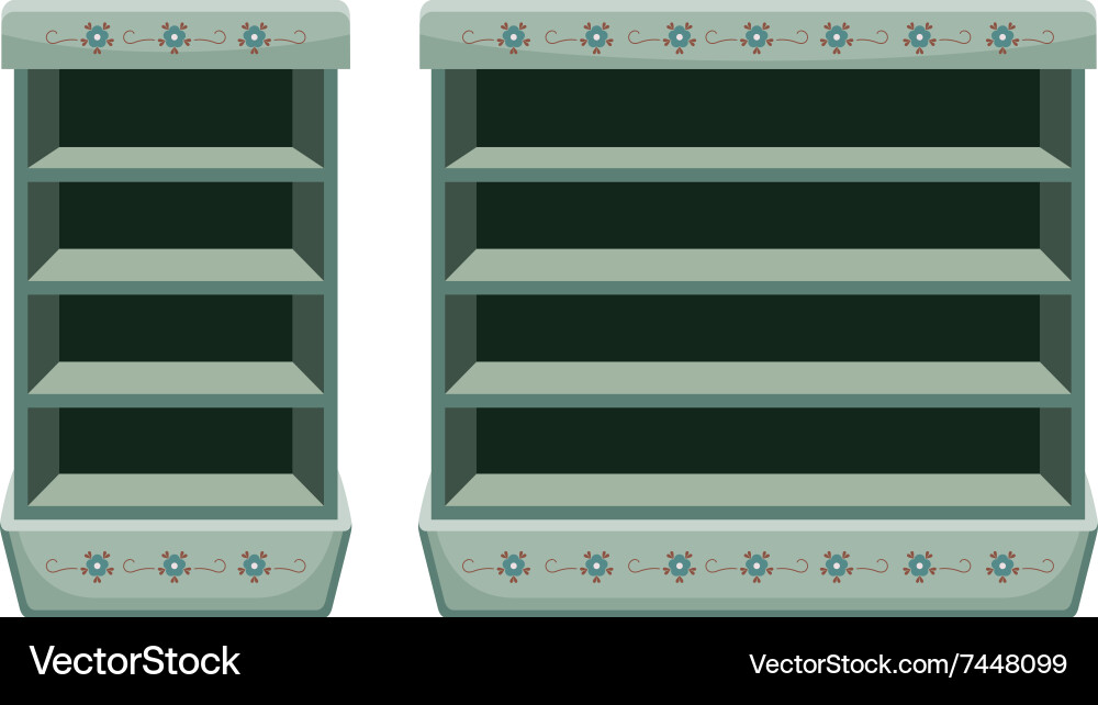 Two vintage racks with empty shelfes Royalty Free Vector