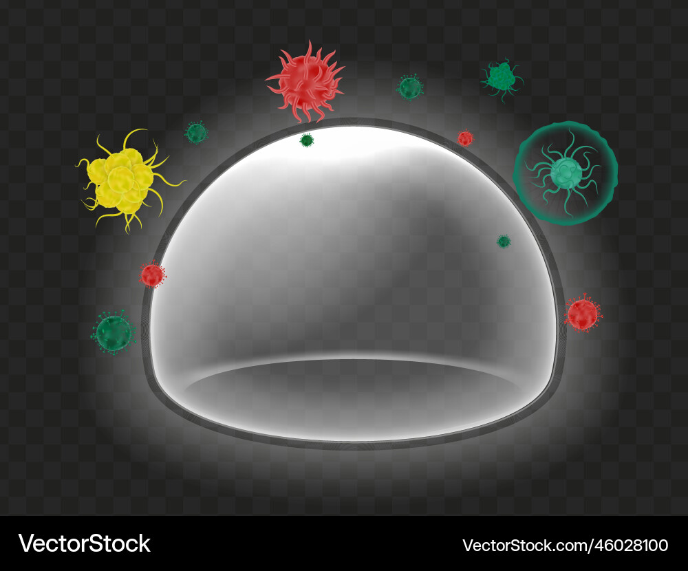 Bubble shield realistic composition Royalty Free Vector