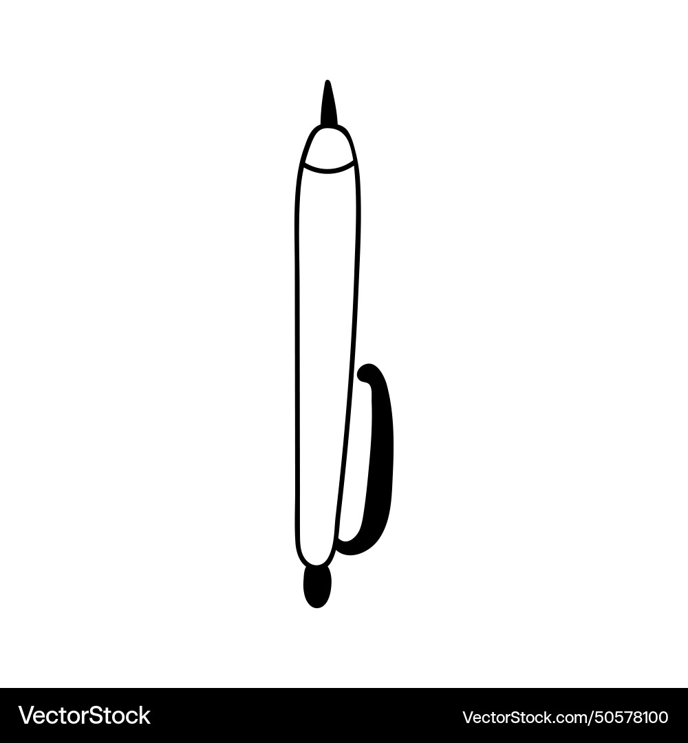Cute hand drawn pen in a simple and doodle Vector Image