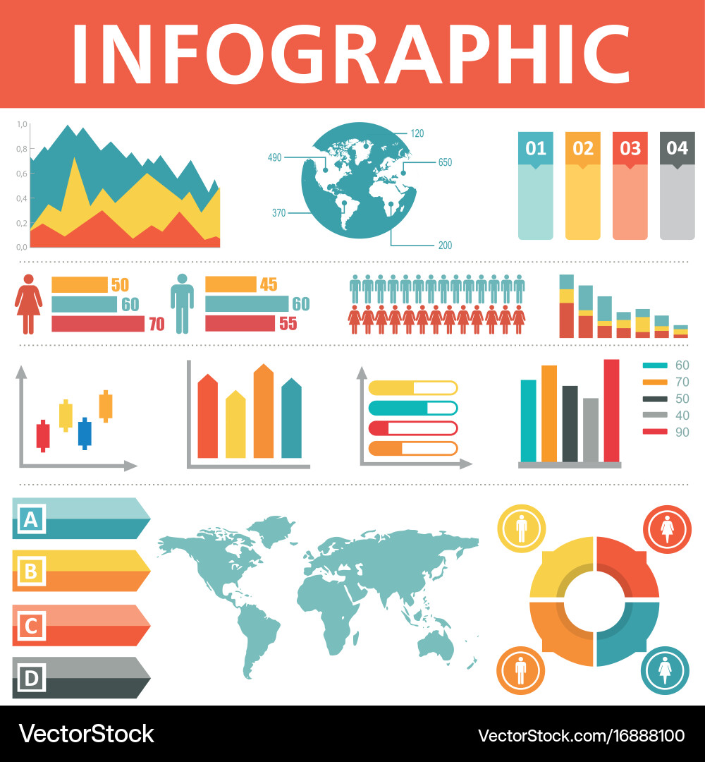 Demographic infographics set Royalty Free Vector Image