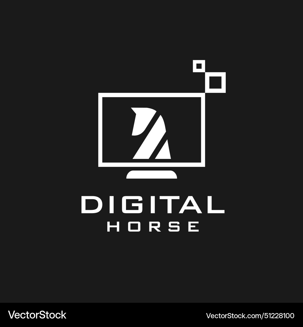 Digital horse logo Royalty Free Vector Image - VectorStock