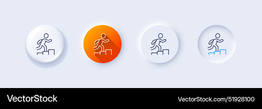 Leader run line icon person running sign Vector Image