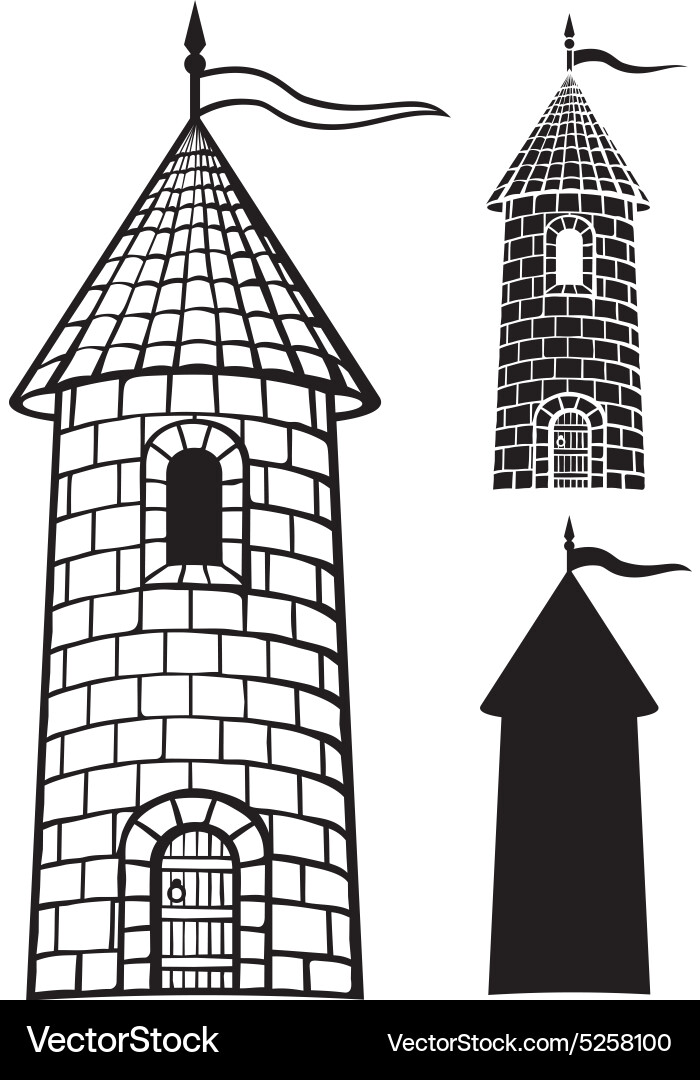 Medieval tower Royalty Free Vector Image - VectorStock