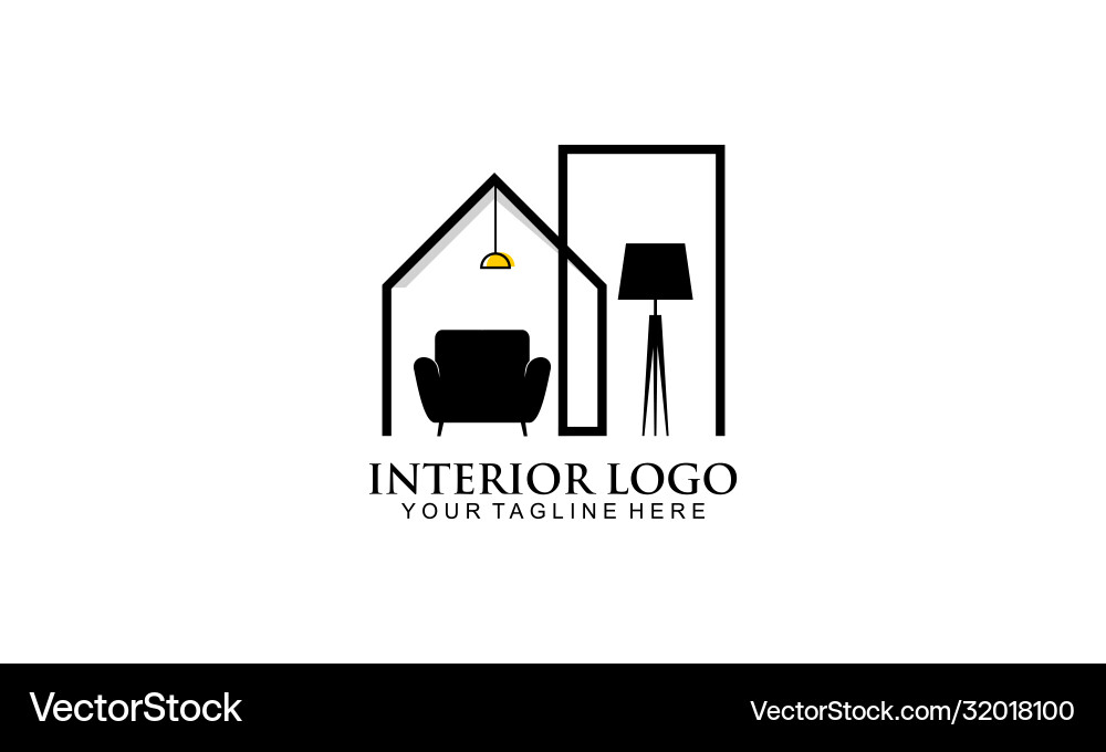 Modern Interior Room Logo Royalty Free Vector Image