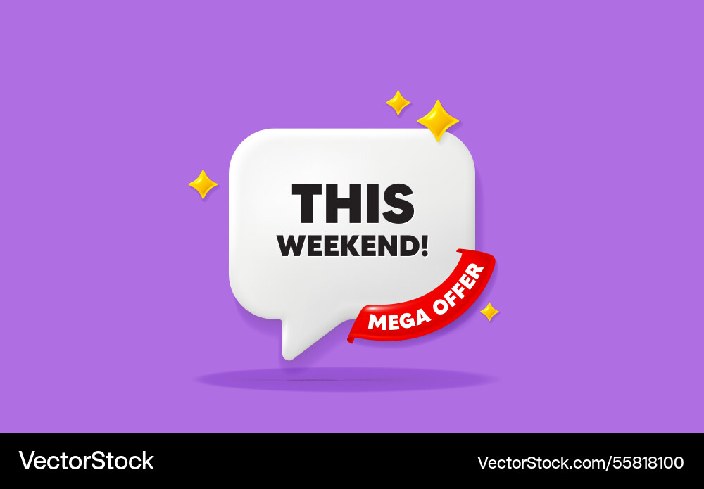 This weekend symbol special offer sign ribbon Vector Image