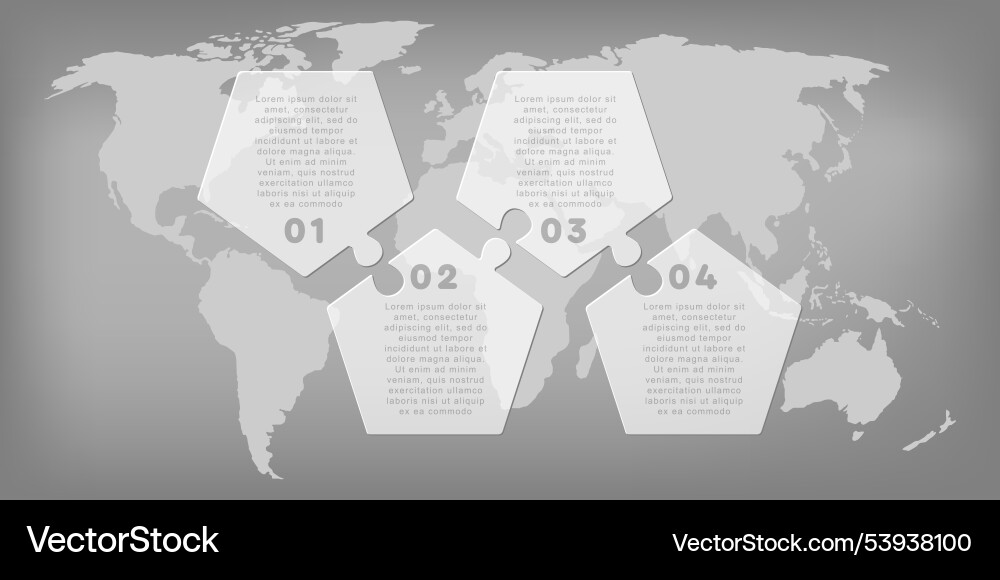 Transparent diagram infographic process on 4 steps