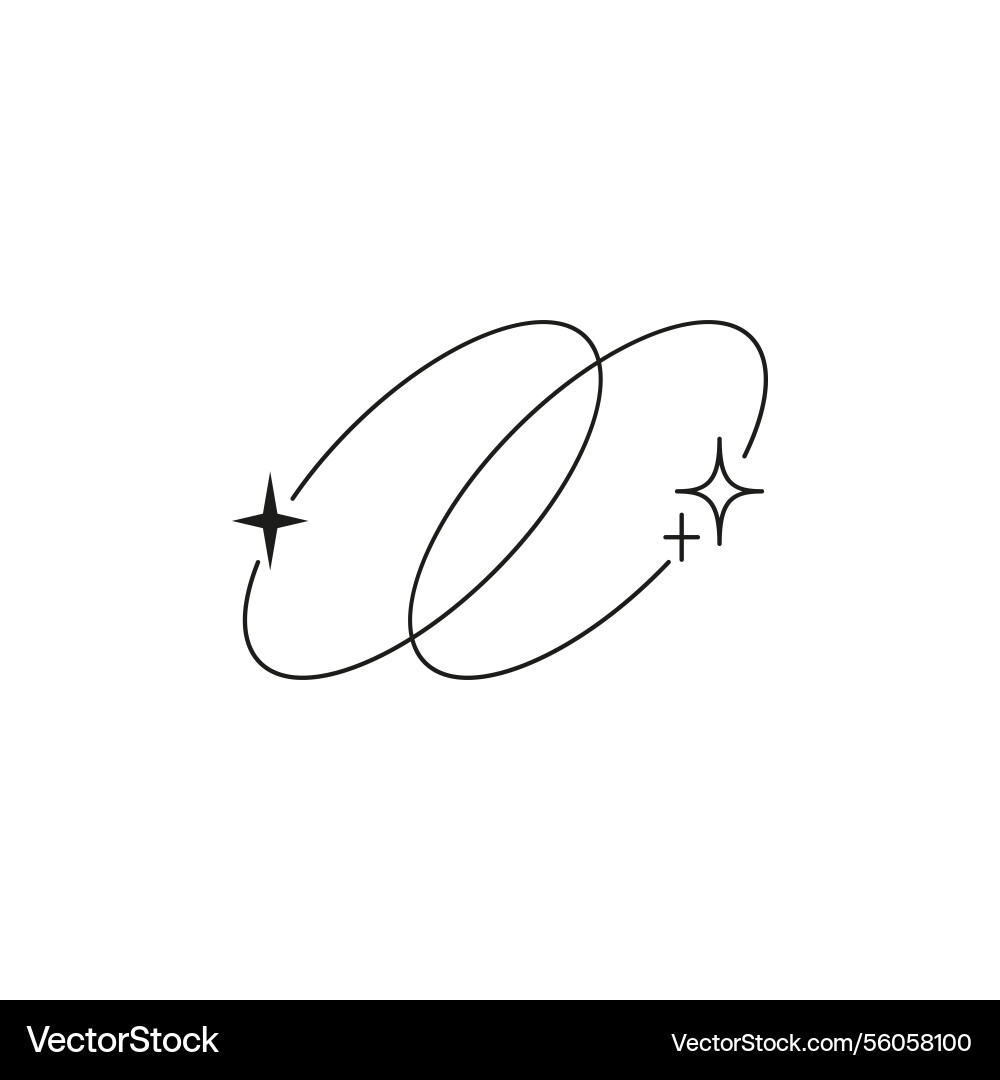 Y2K Line Art Stars & Sparkles Royalty Free Vector Image