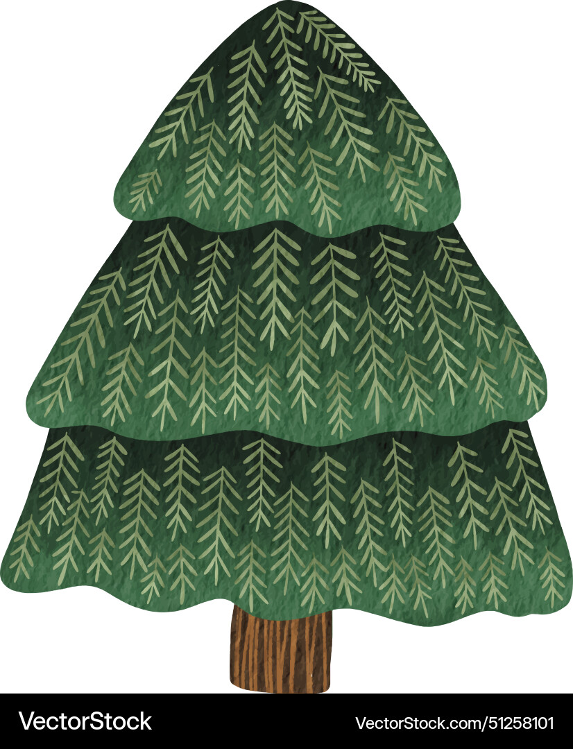 Abstract green pine tree hand draw for nature Vector Image