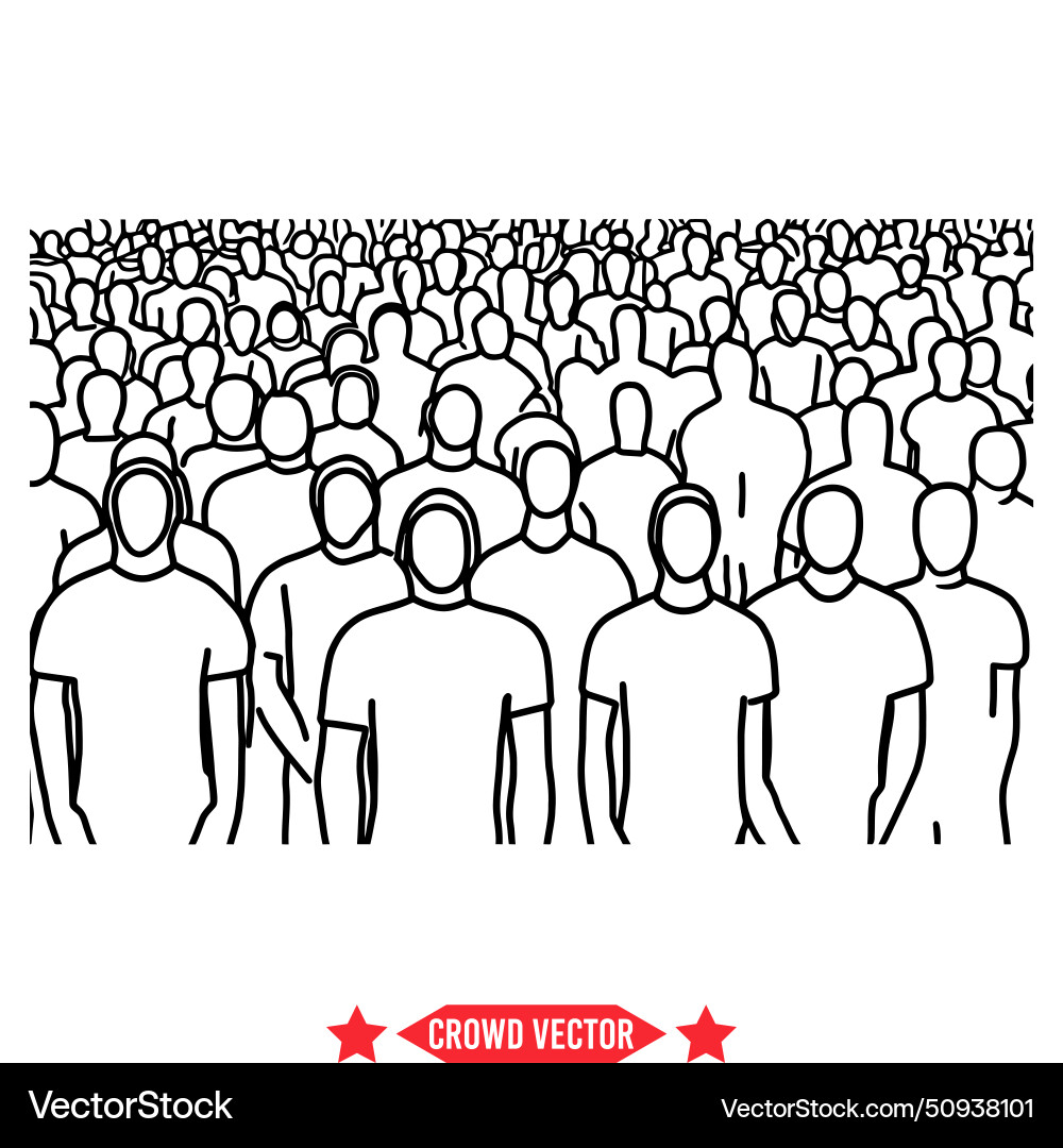 Alive with movement crowd silhouette set Vector Image